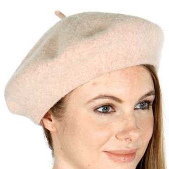 Accessories | Solid Wool Beret Hat Blush Pink | Poshmark
